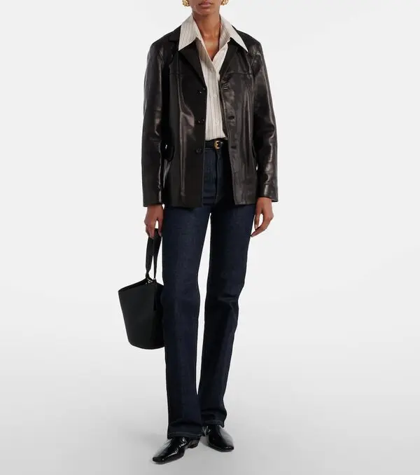 NILI LOTAN Tristan Leather Jacket - Black