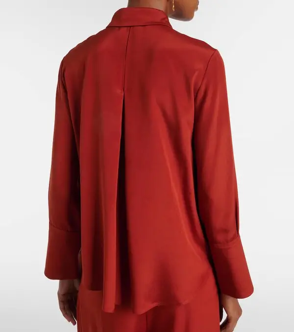 Max Mara Voliera Silk-blend Satin Shirt - Red