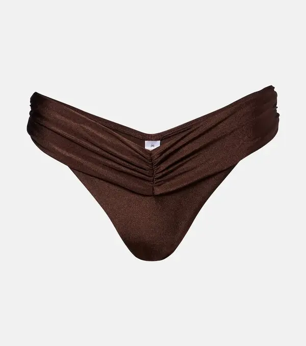 BANANHOT Jasmin Ruched Bikini Bottoms - Brown