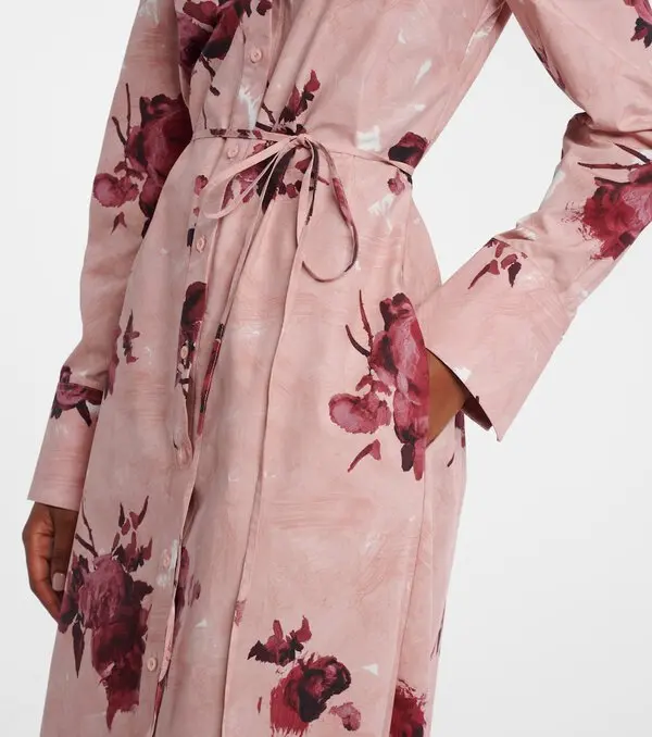 Erdem Floral Cotton Poplin Shirt Dress - Pink