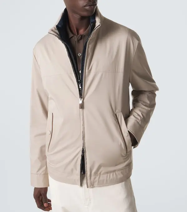 Canali Nuvola Reversible Blouson Jacket - Beige