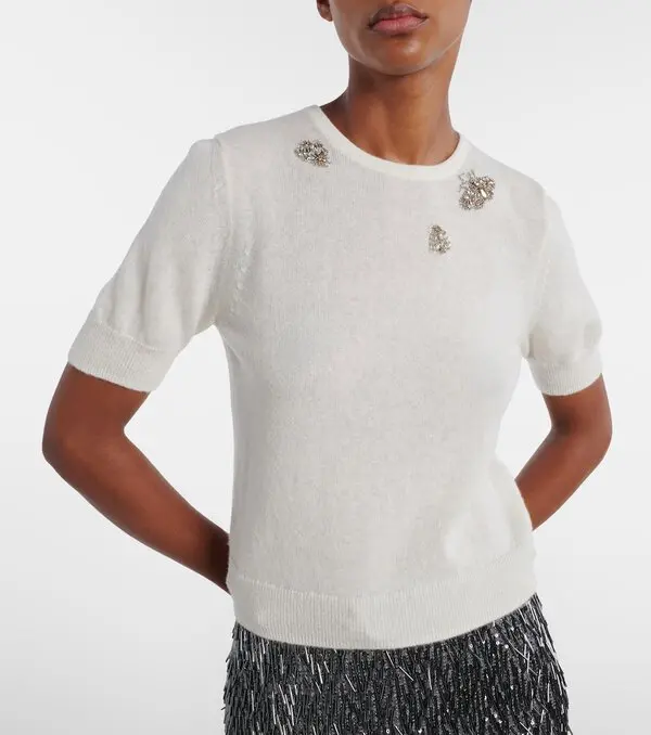 Erdem Embellished Top - White