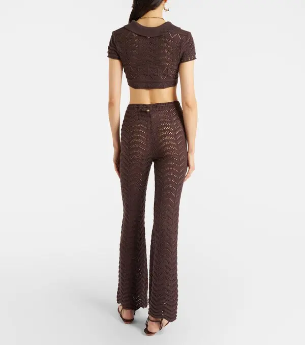 BANANHOT Kim Open-knit Flared Pants