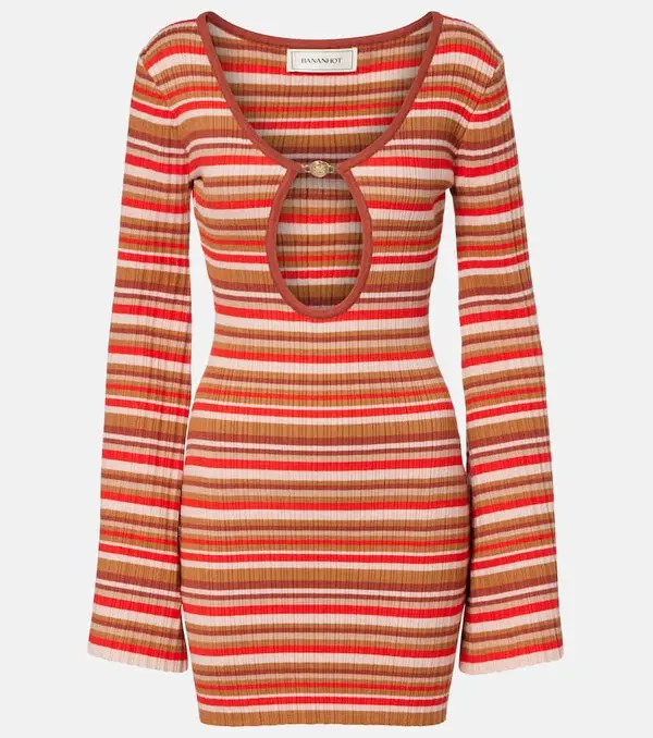 BANANHOT Rey Cutout Striped Minidress - Multicoloured