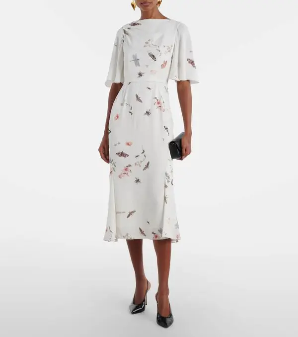 Erdem Printed Crêpe Midi Dress
