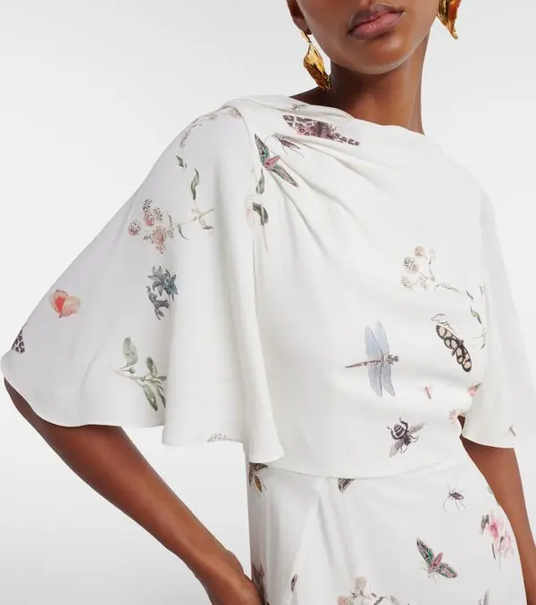 Erdem Printed Crêpe Midi Dress