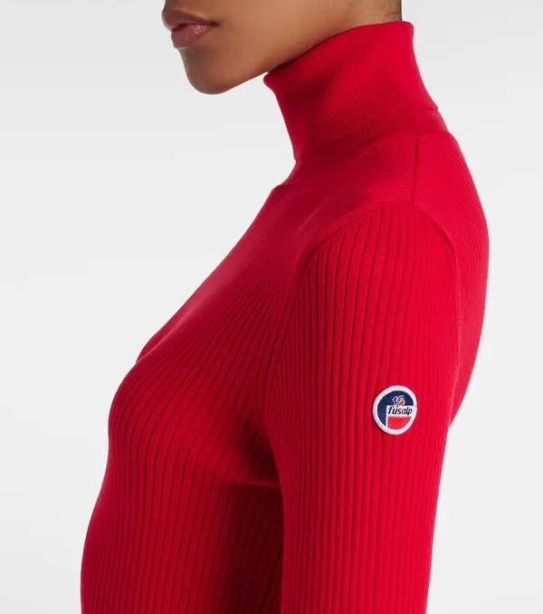 Fusalp Ancelle Ribbed-knit Turtleneck Sweater - Red