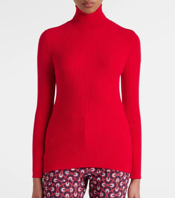 Fusalp Ancelle Ribbed-knit Turtleneck Sweater - Red
