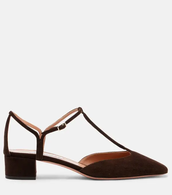 AQUAZZURA Sorbonne 35 Suede Pumps - Brown