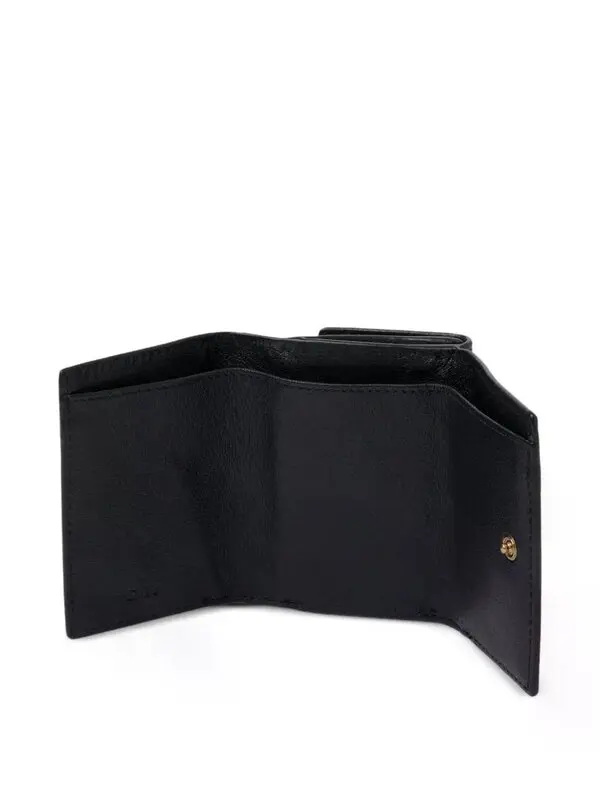 Chloé Mini Paddington Tri-fold Studded Lock Wallet - Black