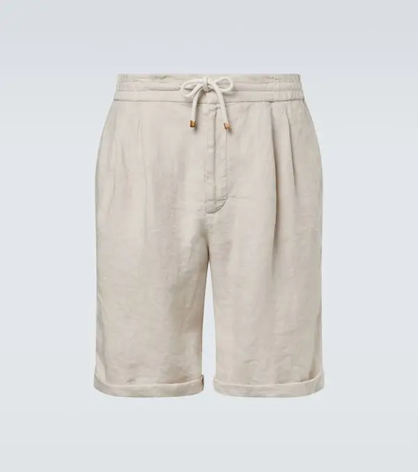 Brunello Cucinelli Linen Bermuda Shorts - Beige