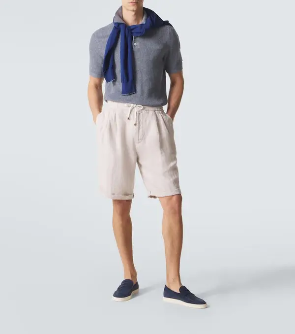 Brunello Cucinelli Linen Bermuda Shorts - Beige