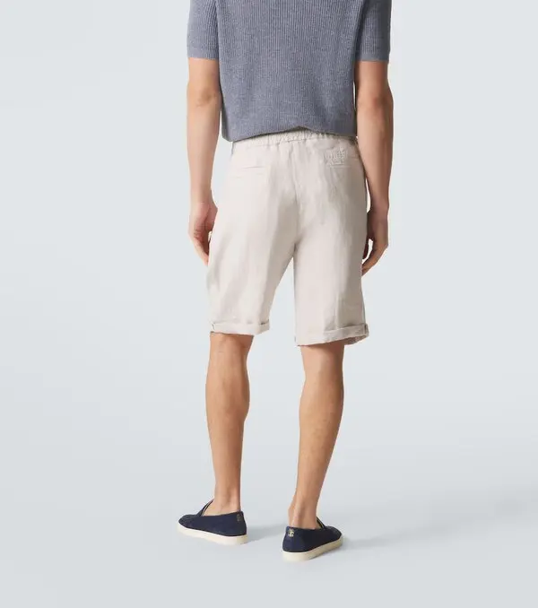 Brunello Cucinelli Linen Bermuda Shorts - Beige