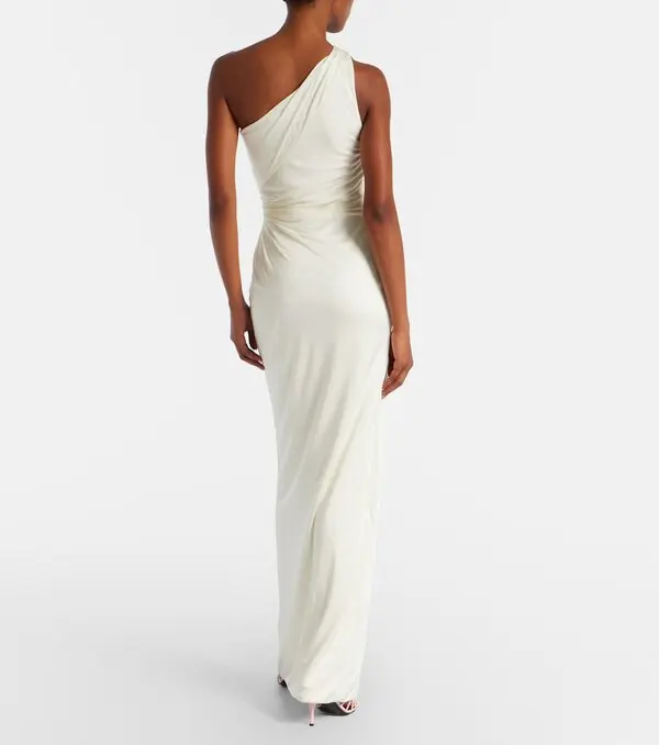 Versace Medusa '95 Gathered Jersey Gown - White