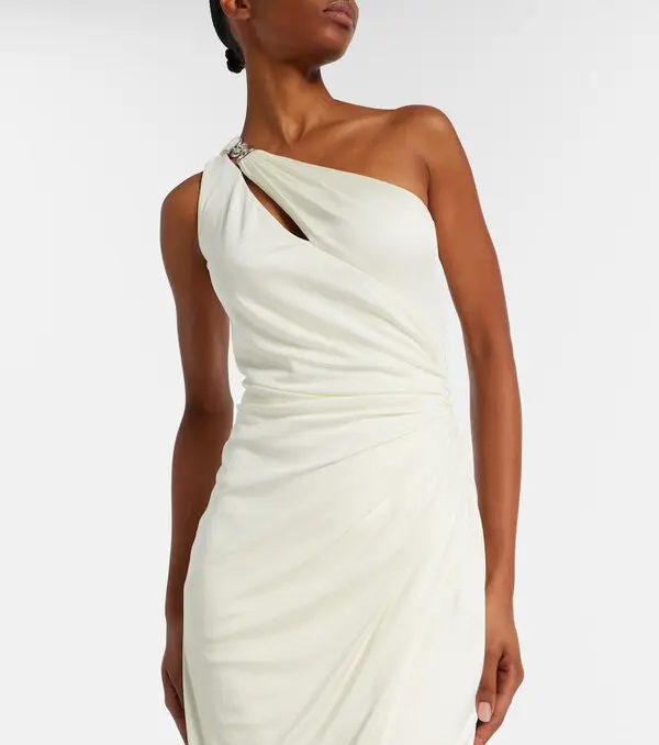 Versace Medusa '95 Gathered Jersey Gown - White
