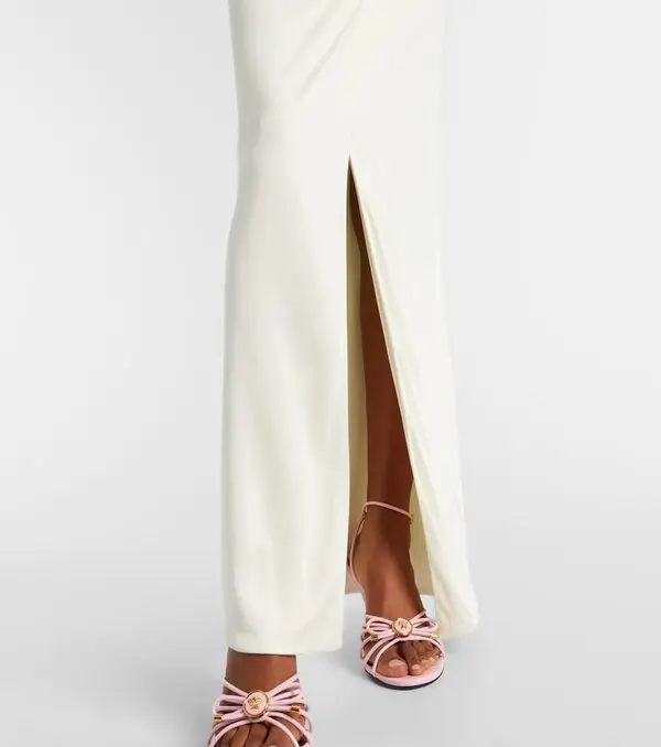 Versace Medusa '95 Gathered Jersey Gown - White