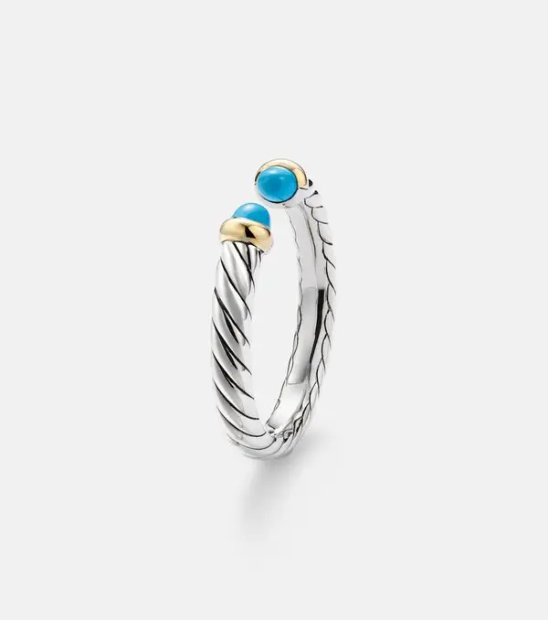 David Yurman Petite Cable Ring With Turquoises