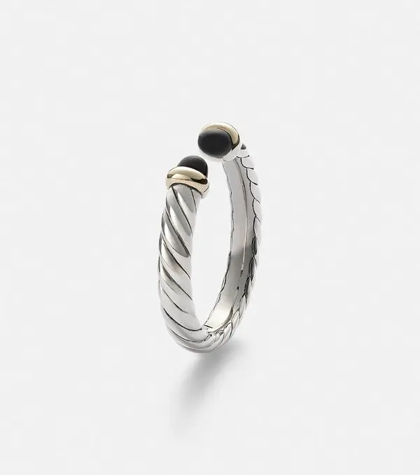 David Yurman Petite Cable Ring With Onyx