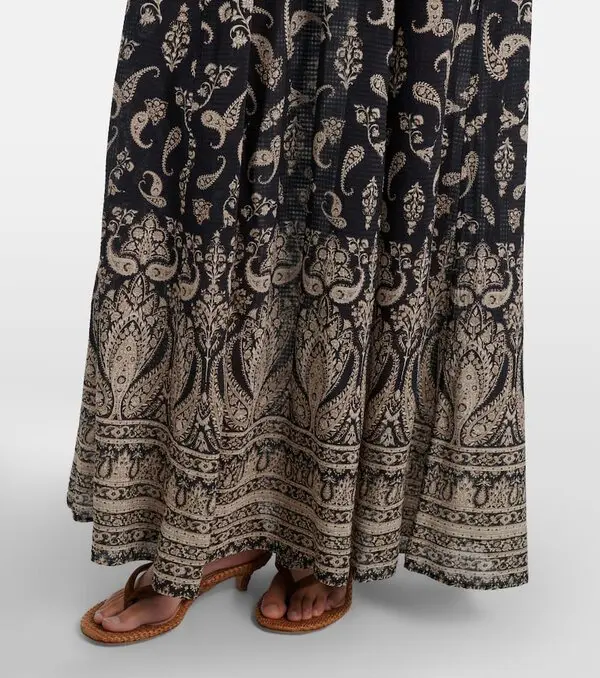 Veronica Beard Ayanna Paisley Shirred Maxi Dress