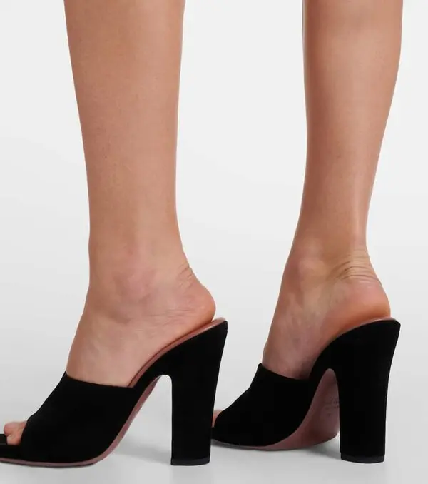 Paris Texas Ava Suede Mules - Black