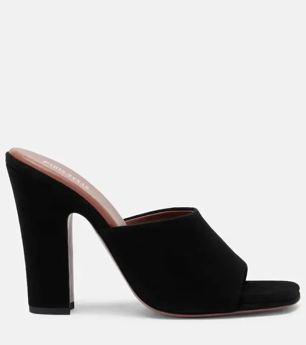 Paris Texas Ava Suede Mules - Black