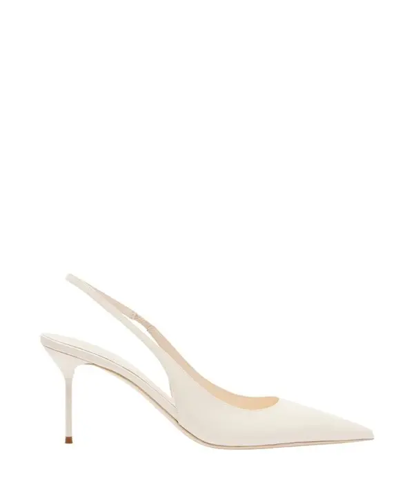 Paris Texas Lidia 70 Leather Slingback Pumps - White