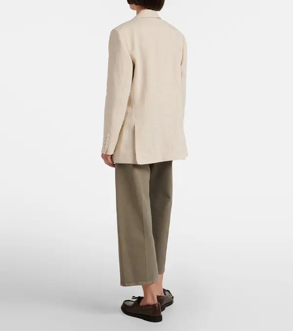 Brunello Cucinelli Cropped Wide-leg Cotton Jeans