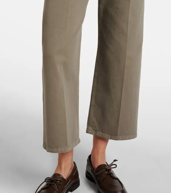 Brunello Cucinelli Cropped Wide-leg Cotton Jeans