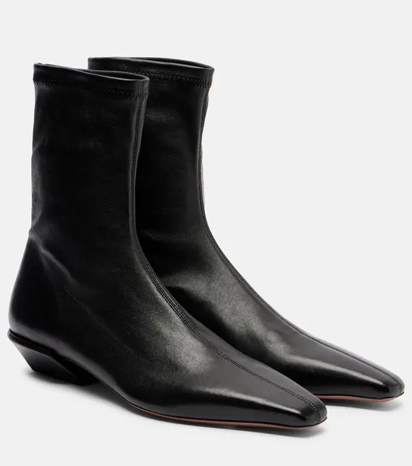 Paris Texas Bettina Leather Ankle Boots - Black