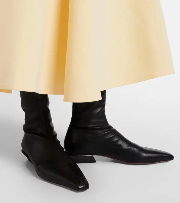 Paris Texas Bettina Leather Ankle Boots - Black