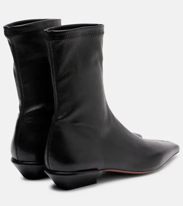 Paris Texas Bettina Leather Ankle Boots - Black