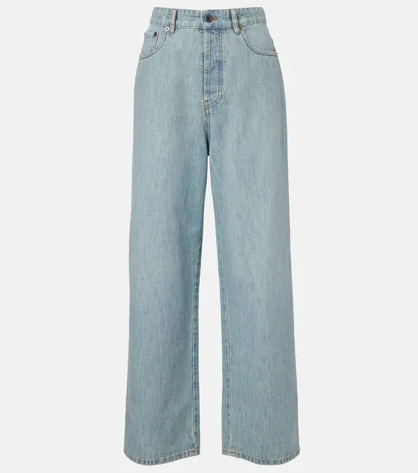 Miu Miu Chambray Wide-leg Jeans