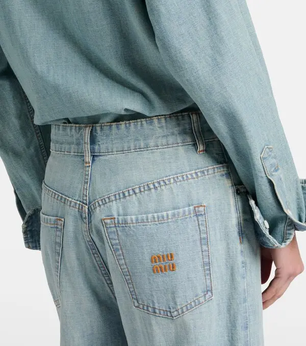 Miu Miu Chambray Wide-leg Jeans