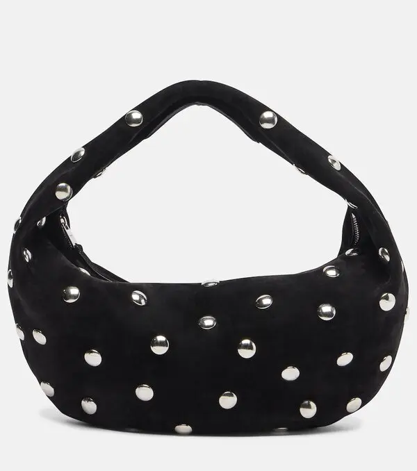 Khaite Olivia Medium Studded Suede Tote Bag - Black