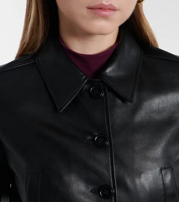 Dorothee Schumacher Sleek Statement Cropped Leather Blouson Jacket