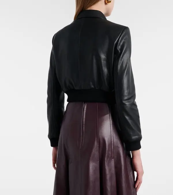 Dorothee Schumacher Sleek Statement Cropped Leather Blouson Jacket