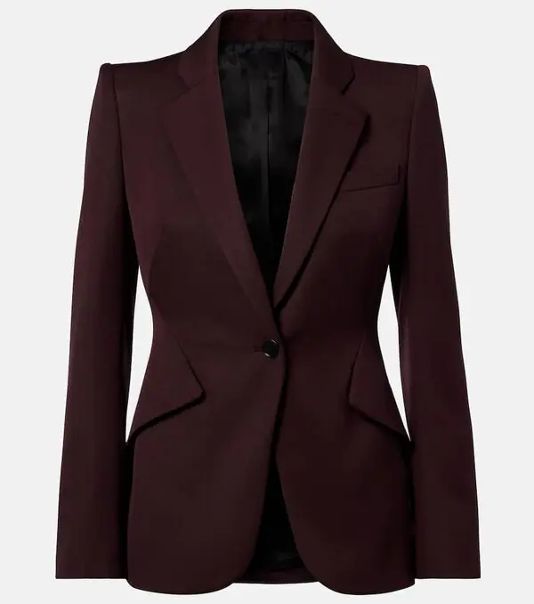 Alexander McQueen Wool Grain De Poudre Blazer