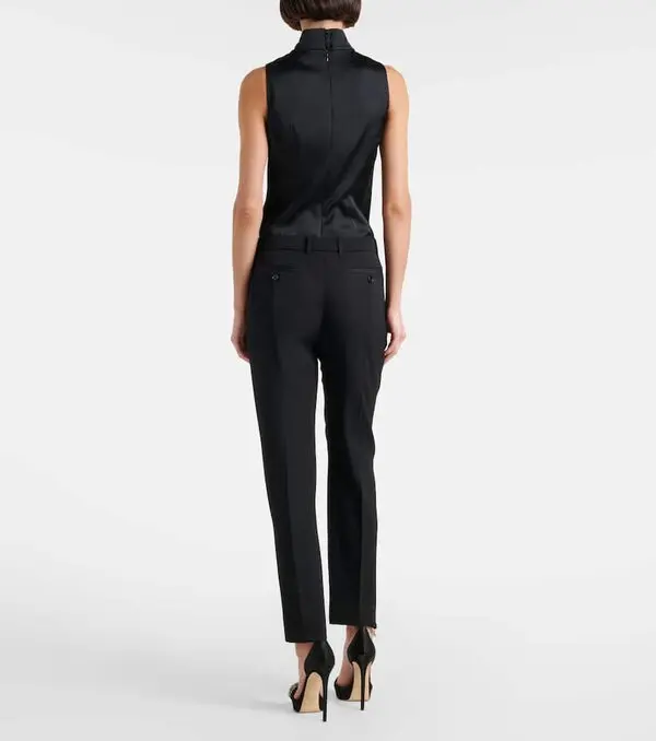 Alexander McQueen Wool Straight Leg Trousers