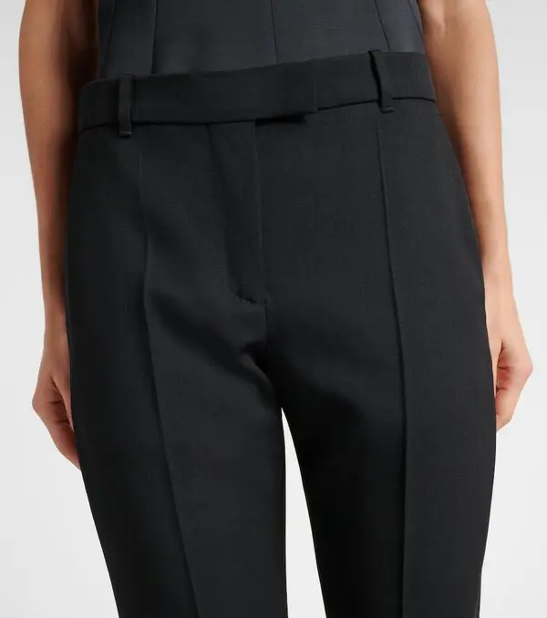 Alexander McQueen Wool Straight Leg Trousers