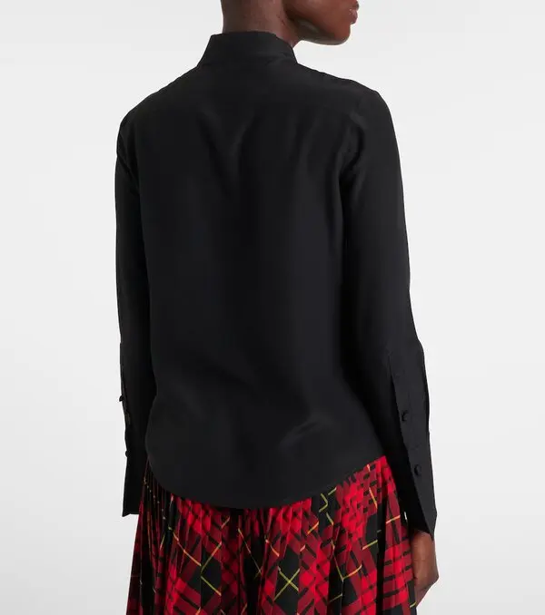 Alexander McQueen Ruffled Silk Blouse - Black