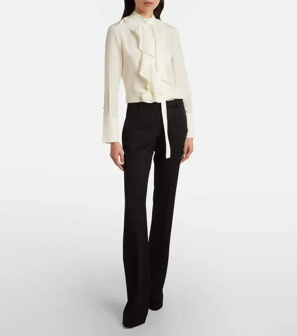 Alexander McQueen Ruffled Silk Blouse
