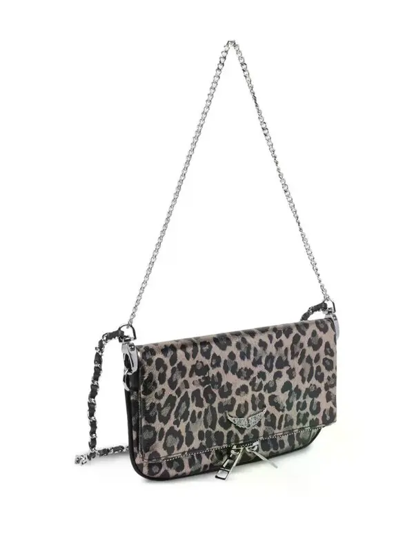 Zadig&Voltaire Nano Rock Leopard-effect Shoulder Bag - Grey