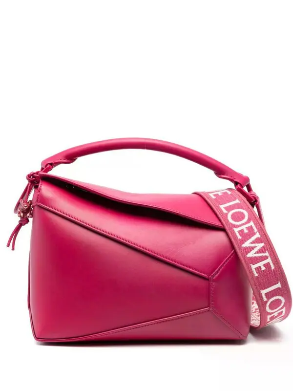 Loewe Small Puzzle Edge Leather Tote Bag - Pink