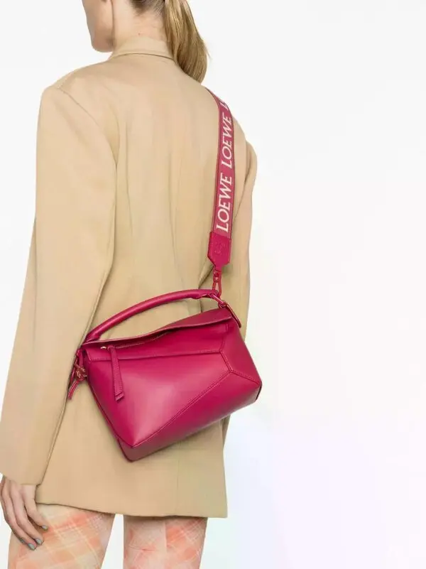 Loewe Small Puzzle Edge Leather Tote Bag - Pink