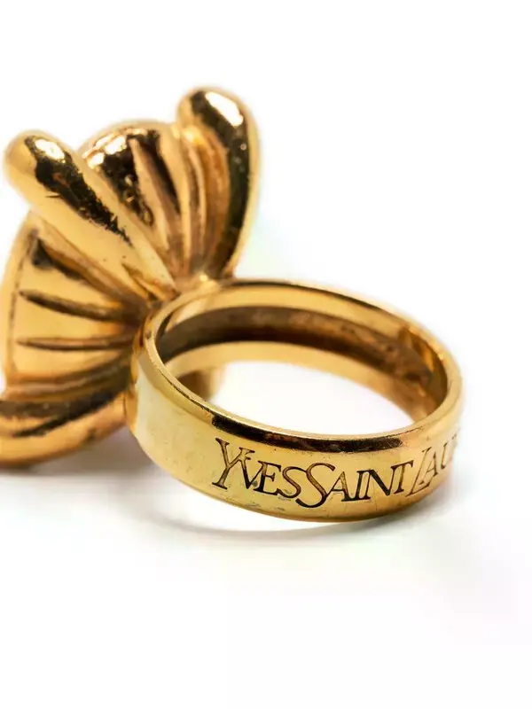 Saint Laurent Faceted Oval Ring