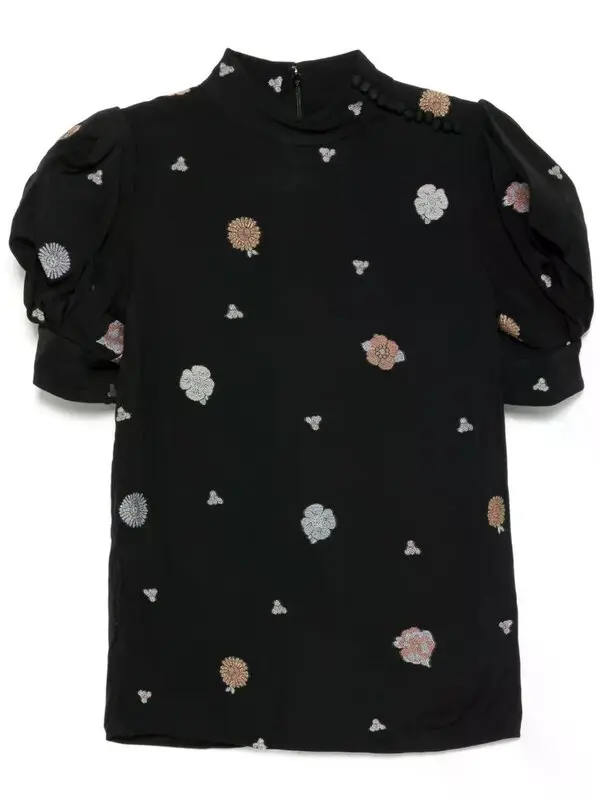 Chloé Embroidered High-neck Top