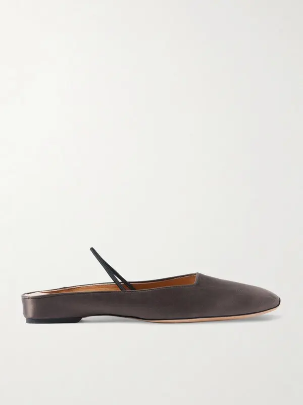 Calvin Klein Kate Satin Slingback Flats - Brown