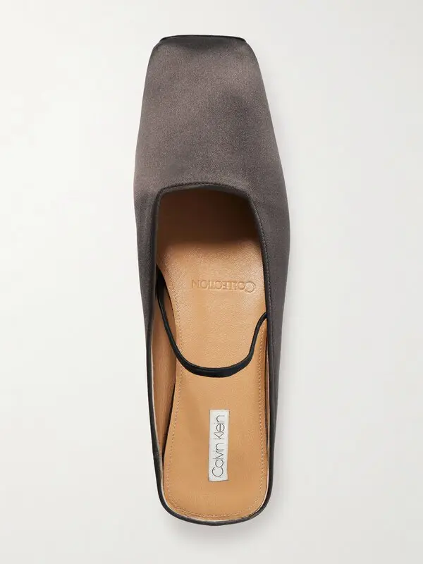Calvin Klein Kate Satin Slingback Flats - Brown