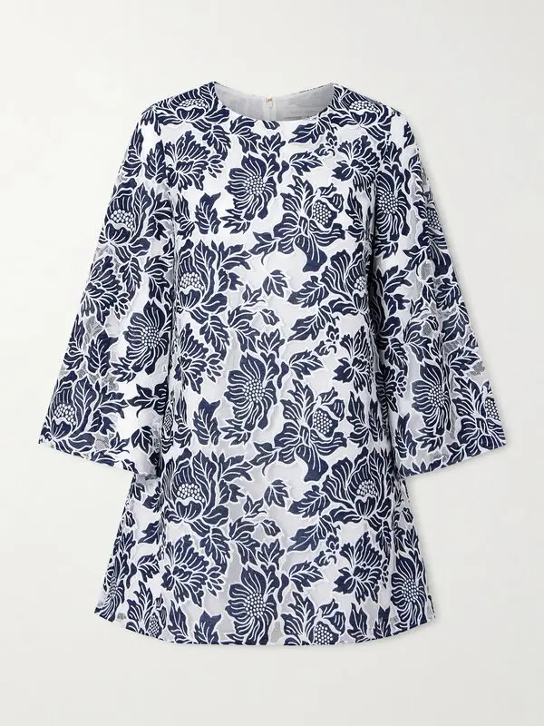 Borgo De Nor Stevie Cotton-blend Corded Lace Mini Dress