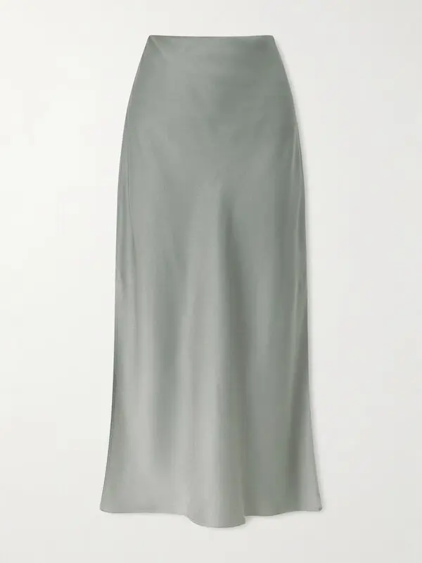Brunello Cucinelli Satin Midi Skirt